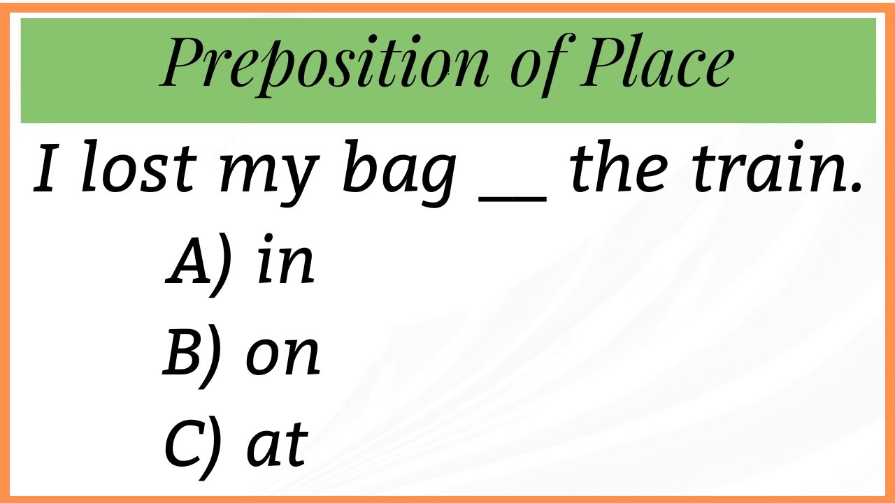 Prepositions of Place Quiz | Test Your English Grammar Skills! - YouTube