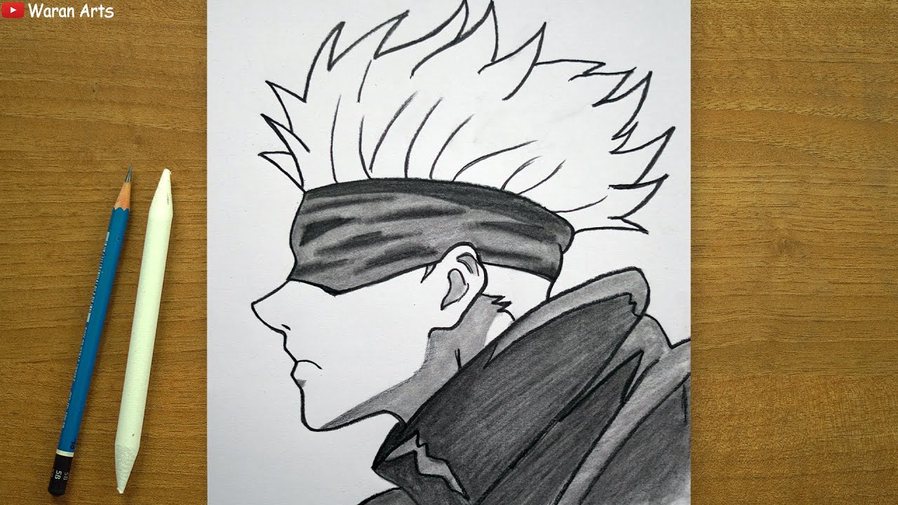 Easy Anime Drawing || How to Draw Anime Gojo step-by-step || Easy ...
