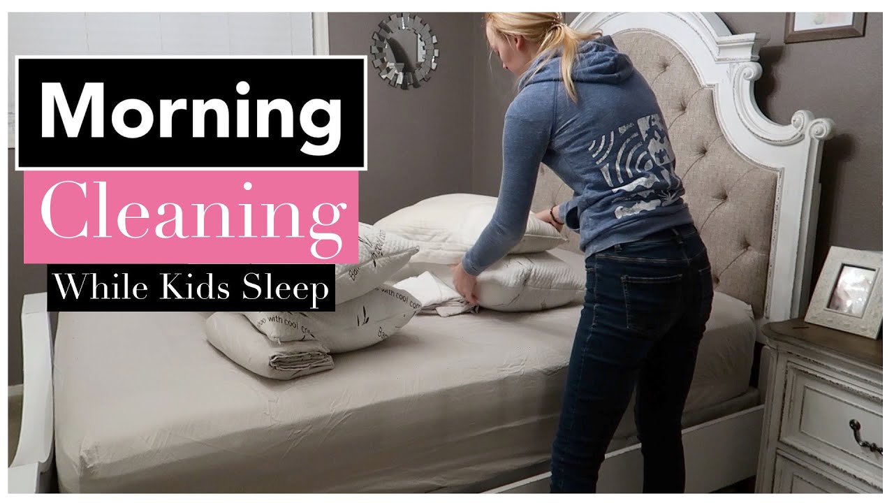 Morning Cleaning before kids wake | Quick Clean Up in Morning - YouTube