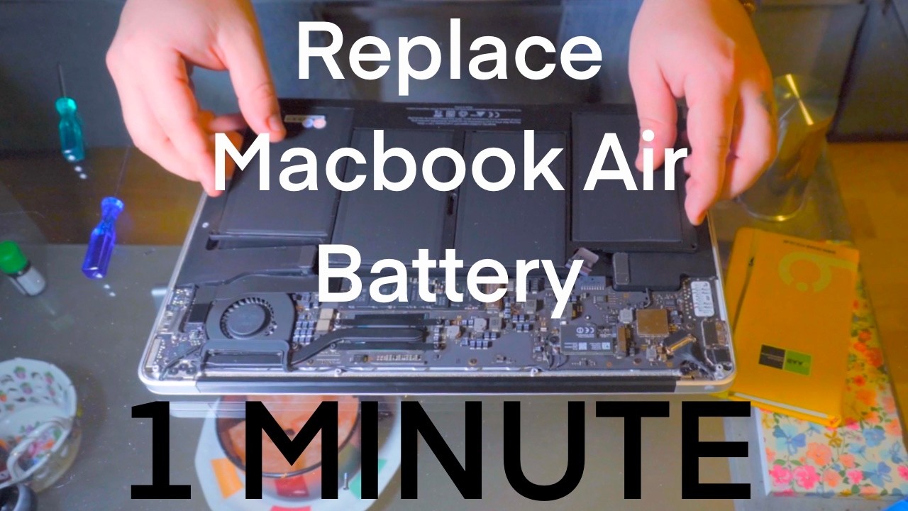 How to Replace a Macbook Air Battery in 1 MINUTE (A1466) | Anyone can ...