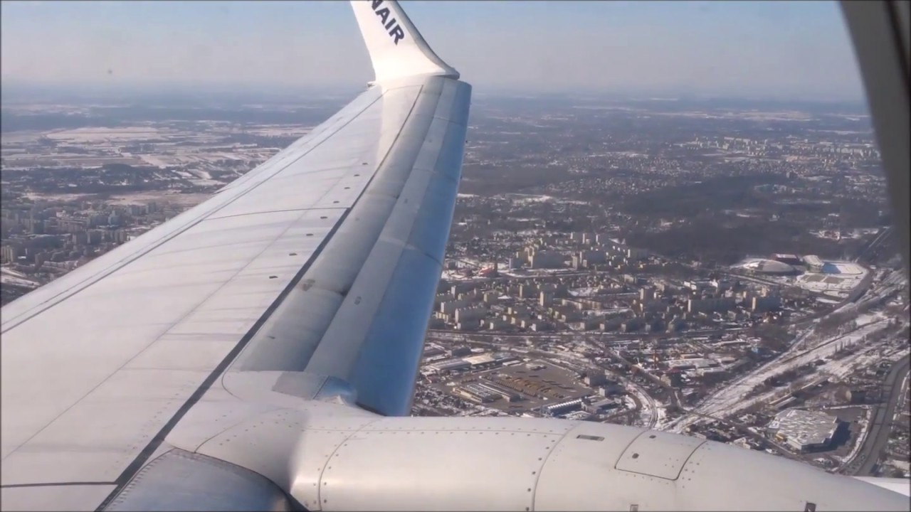Take off from Lodz airport (Port Lotniczy Łódź) & aerial view of city ...