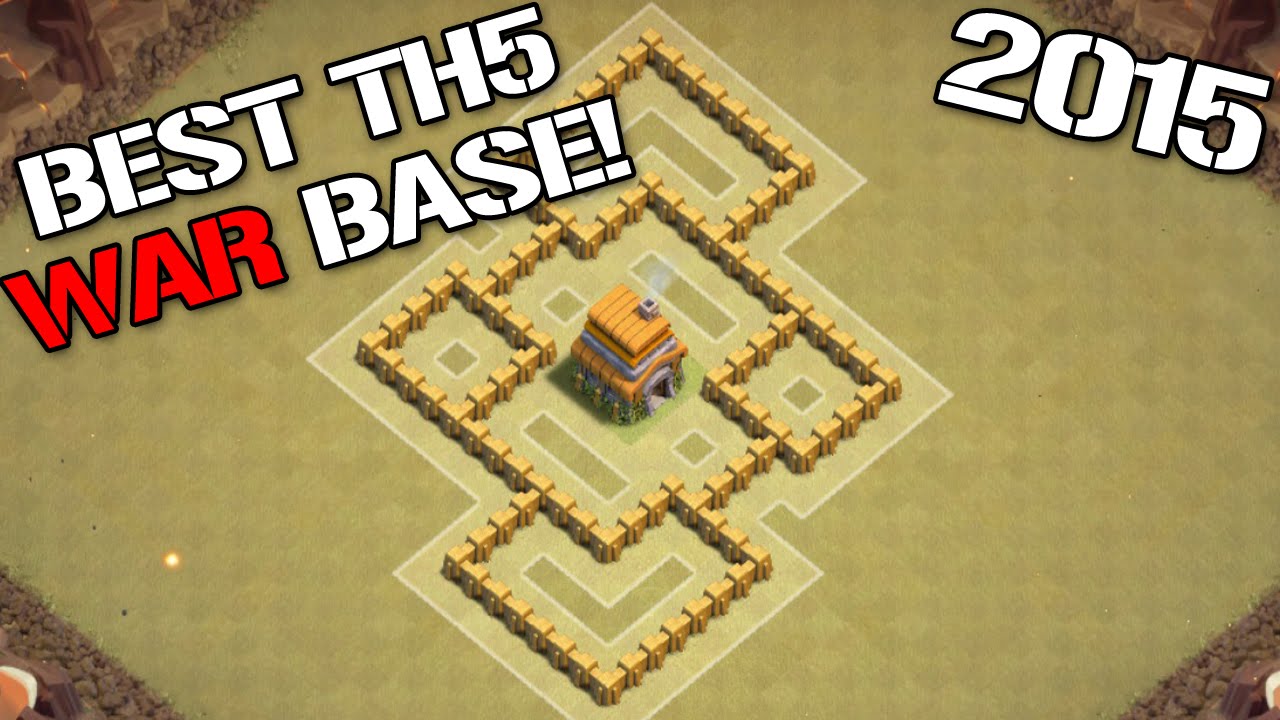 Clash of Clans Best Town Hall 5 War Base 2015 - YouTube