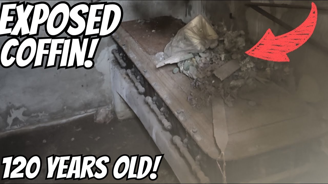 EXPOSED 120 YEAR OLD COFFIN Inside This Old Mausoleum! - YouTube
