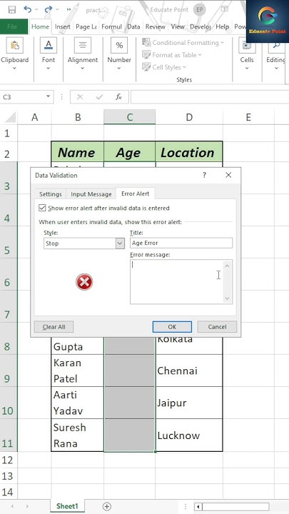 Data validation with the Shortcut key in Excel 🔥#excel #spreadsheetmagic #shortsvideo #exceltips ...