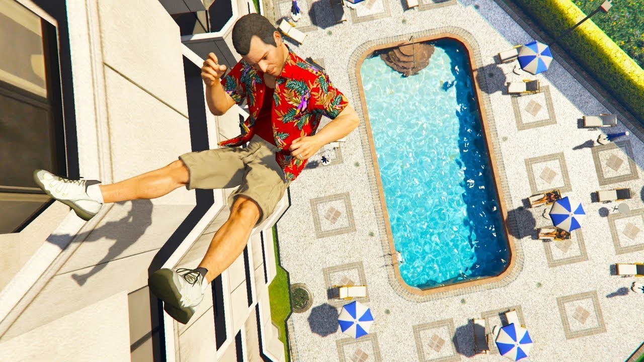 Epic Jumping Into Pool in gta 5 - gta 5 epic jumping into pool #9 ...