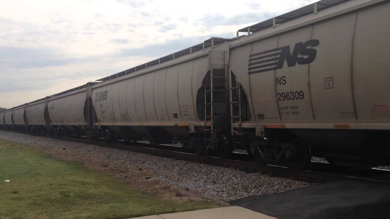 Loaded Unit Grain Train With 5 Engines Goes Though Austell,GA with a EX ...