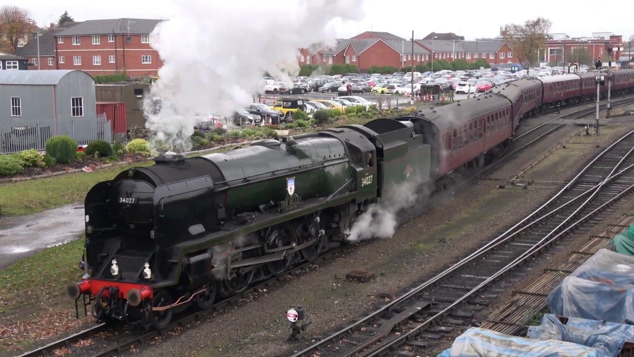 34027, 7714 and a cat, Kidderminster, 16/11/19 (part 1) - YouTube