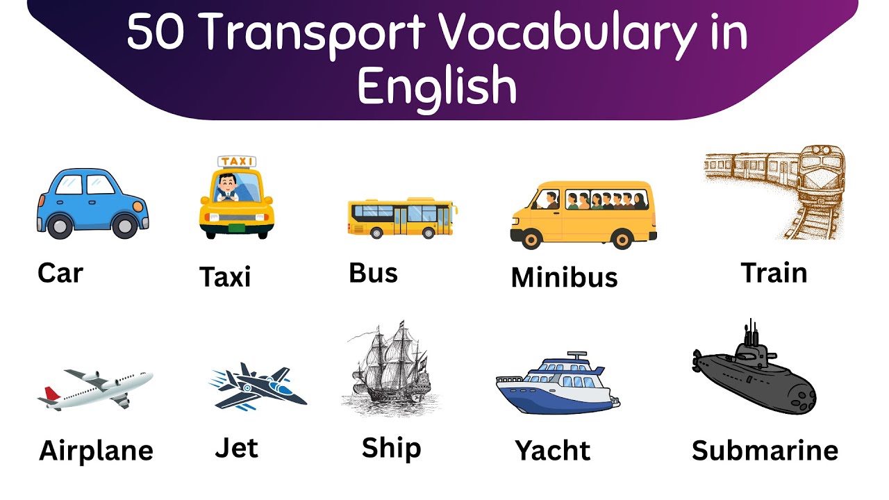 Transport Vocabulary | Vehicles Name in English | English Vocabulary ...