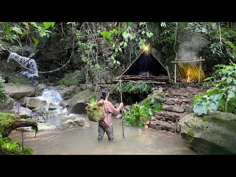 Membangun istana di hutan Dan bertahan hidup sendirian selama 100 hari  - Eps. 04 Paman Bara