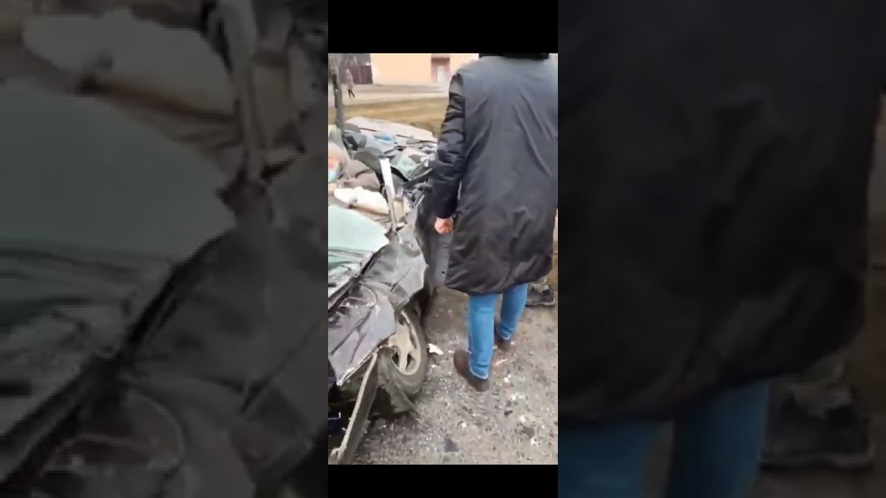 russian tanks running over civilian cars. The man whose car was rammed ...