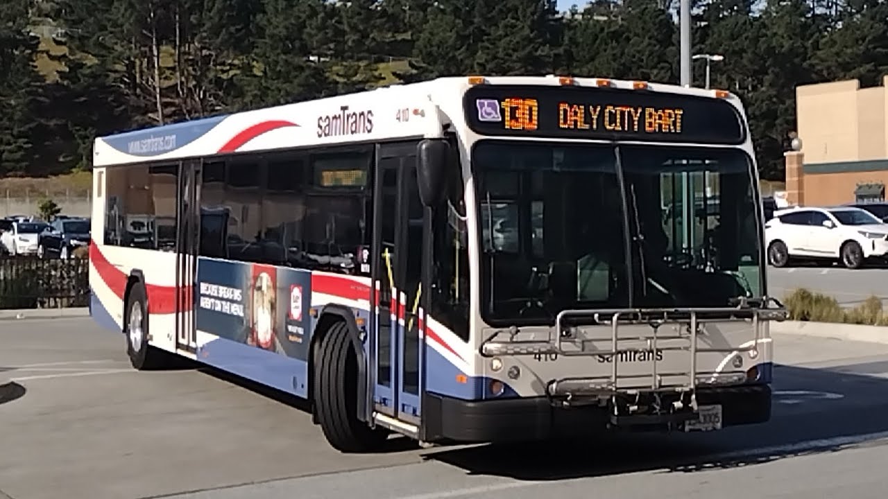 SamTrans Bus Action at Serramonte Shopping Center (11/22/23) - YouTube