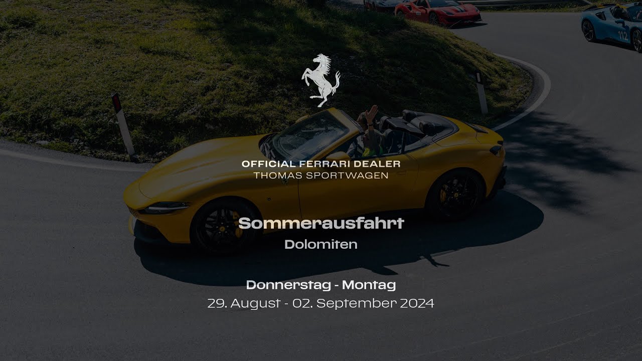 Official Ferrari Dealer Thomas Sportwagen "Sommertour Dolomiten" - YouTube