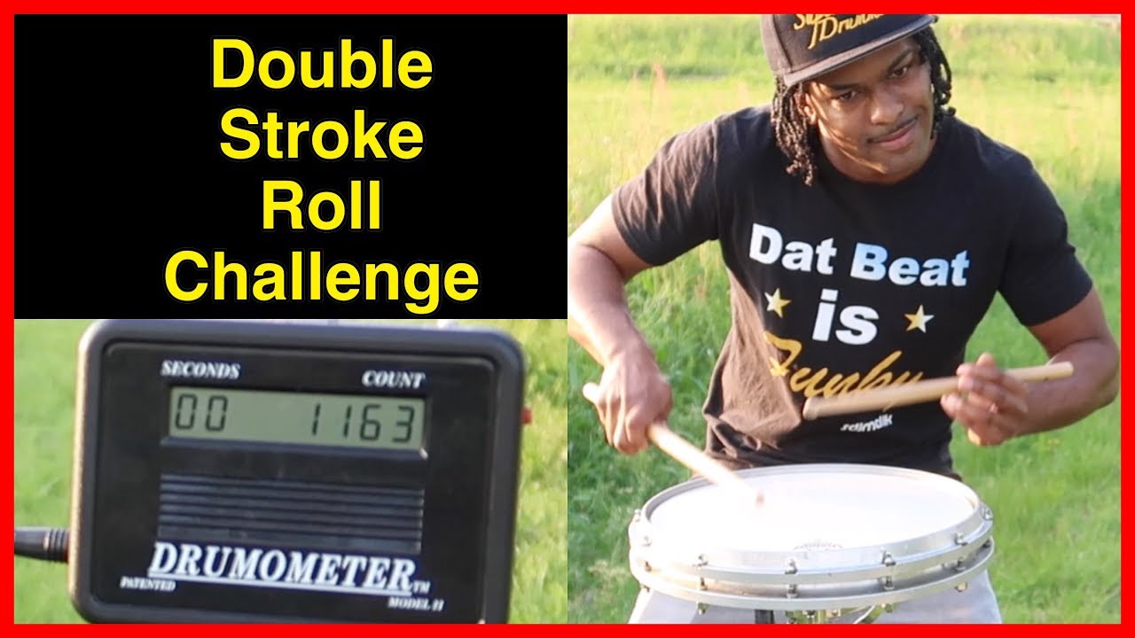 World’s Fastest Drummer Challenge 1100 Beats Double Stroke Roll - YouTube