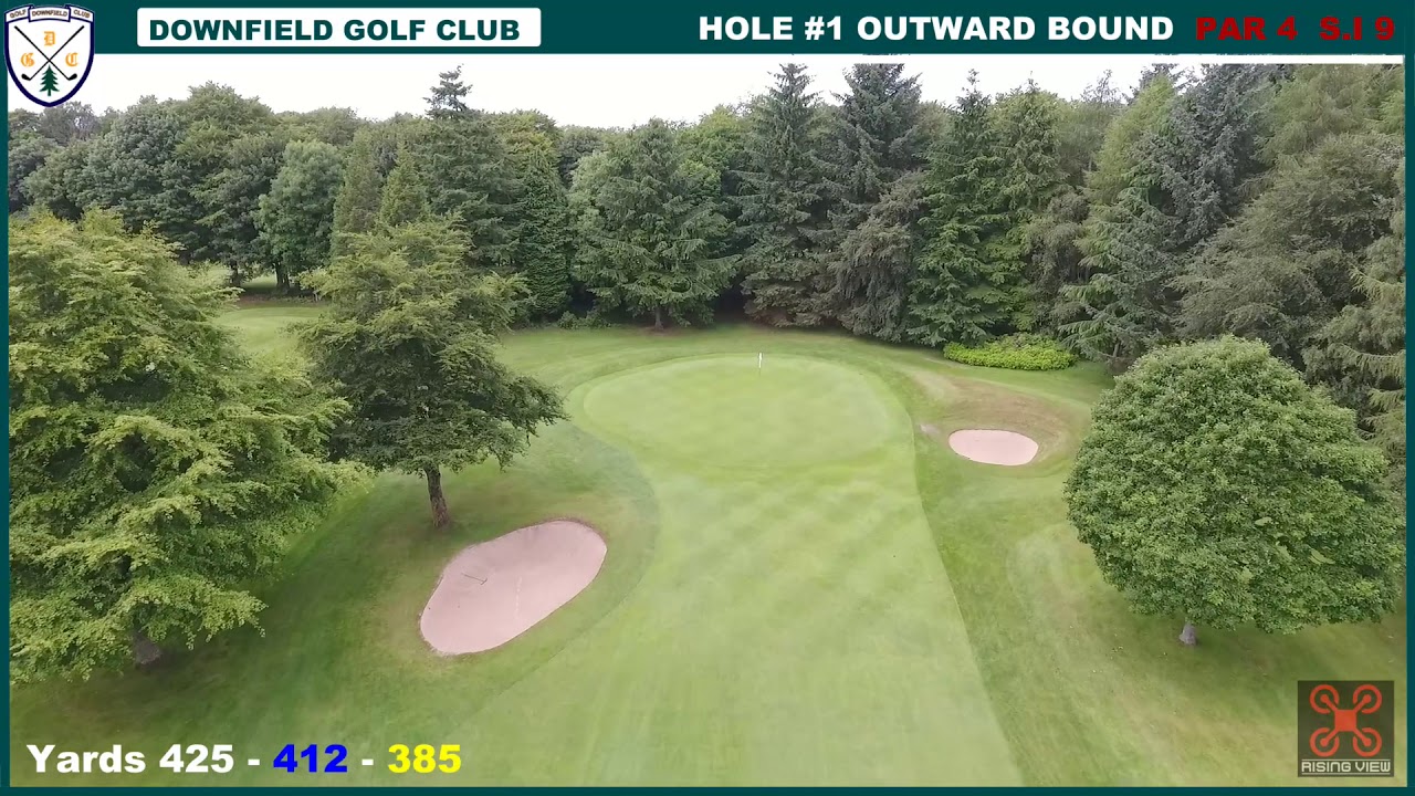 Downfield Golf Club Hole 01 (Drone Golf Course Aerial Flyover) - YouTube