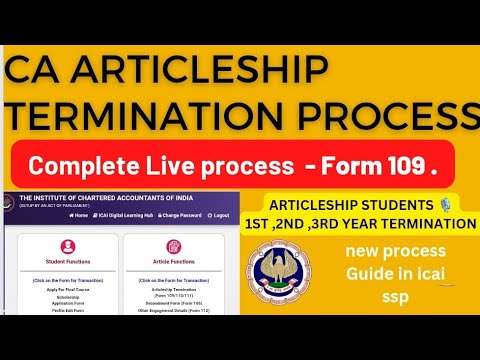 Procedure To Apply For CA Articleship Termination/ Transfer Form 109 In ...