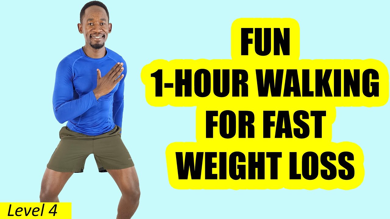 FUN 1-HOUR Walking In Place Workout to Lose Weight Rapidly - YouTube