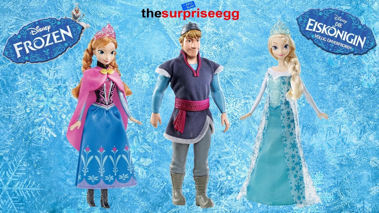 DISNEY FROZEN Sparkle Princess Elsa Princess Anna Kristoff Doll Figure ...