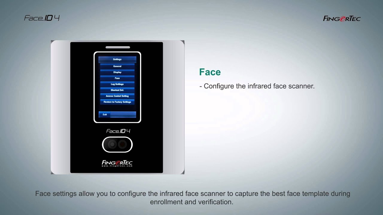 FingerTec Face ID 4 - System Option - YouTube
