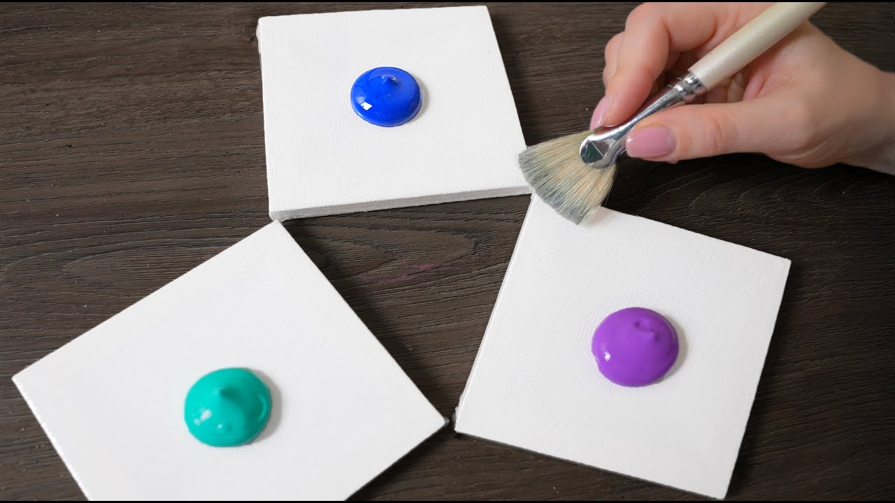 3 Amazing Mini Arts - Acrylic Painting!! - YouTube