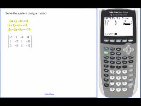 Reduced Row Echelon Form - RREF TI 84 - YouTube