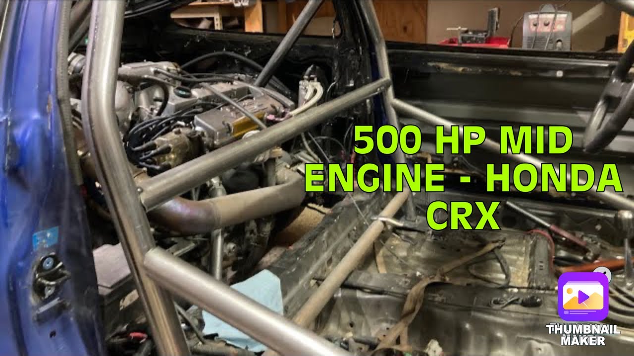 MID ENGINE RWD TURBO HONDA CRX ROLL CAGE PROGRESS (almost done ) - YouTube