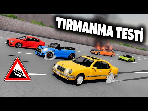 TIRMANMA TESTİ // ARABALAR YANDI // ÇILGIN DENEY // BeamNG.drive // HARD Crash
