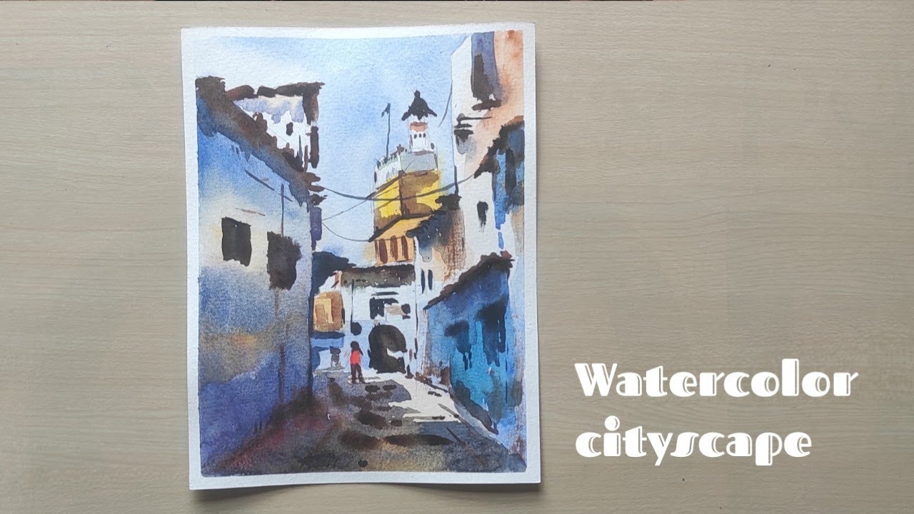 Cityscape In Watercolor | How To Paint Cityscape In Watercolor ...