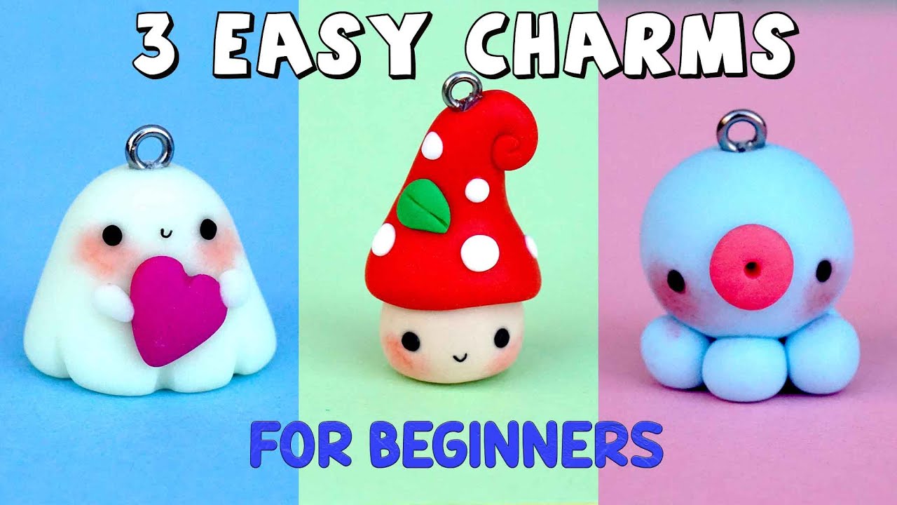 TUTORIAL 3 CHARMS IN FIMO FACILI PER CHI INIZIA - PRINCIPIANTI ...