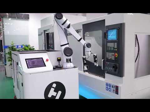 Mobile Cobot Platform used for CNC loading&unloading Application _Han's Robot - YouTube