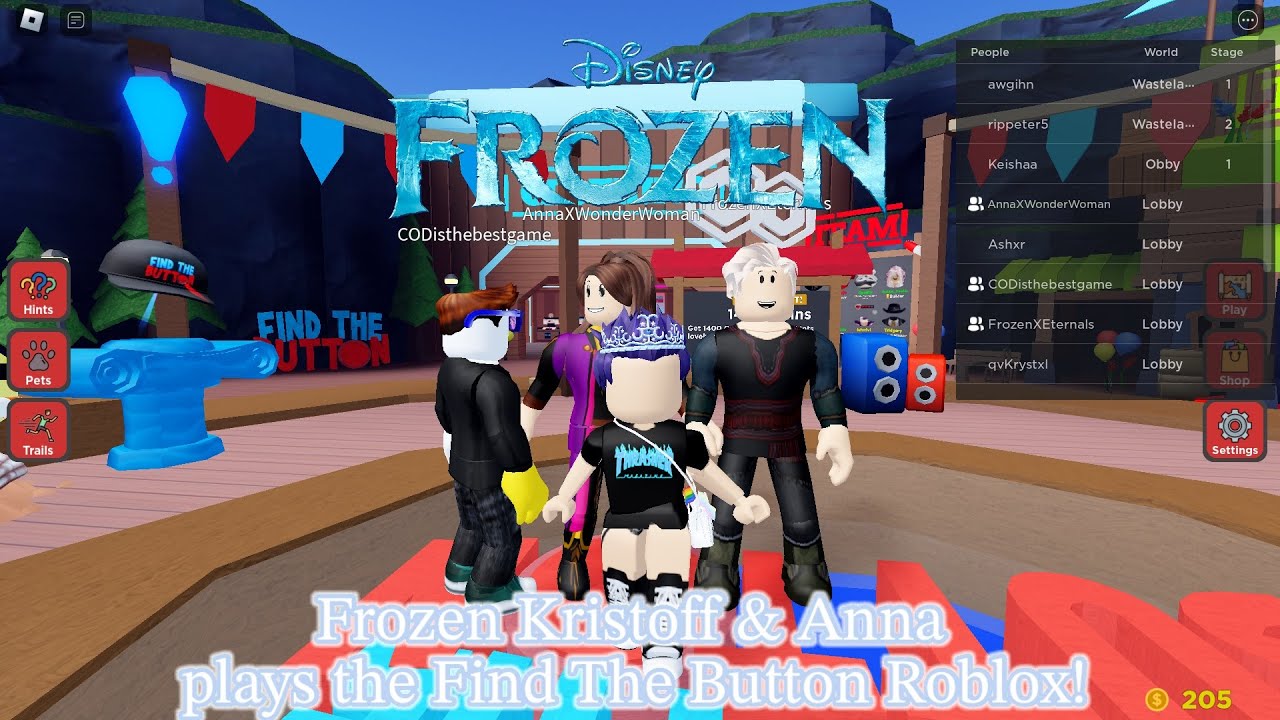 Frozen Kristoff & Anna plays the Find The Button Roblox! - YouTube