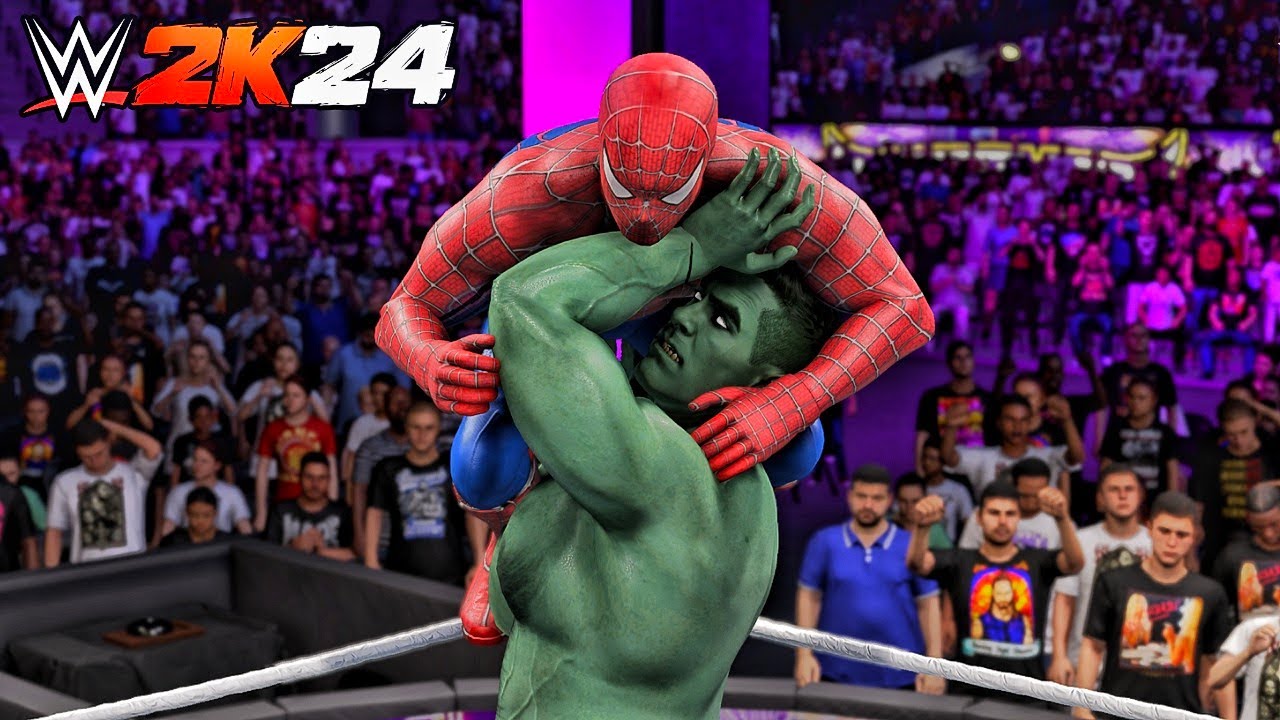 WWE 2K24 - Spider-Man vs Hulk | Extreme Rules At WrestleMania 42 - YouTube