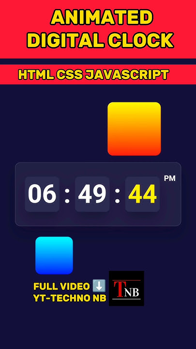Animated Digital Clock With Html Css And Javascript Coding Htmlcss Code Shorts Foryou Clock
