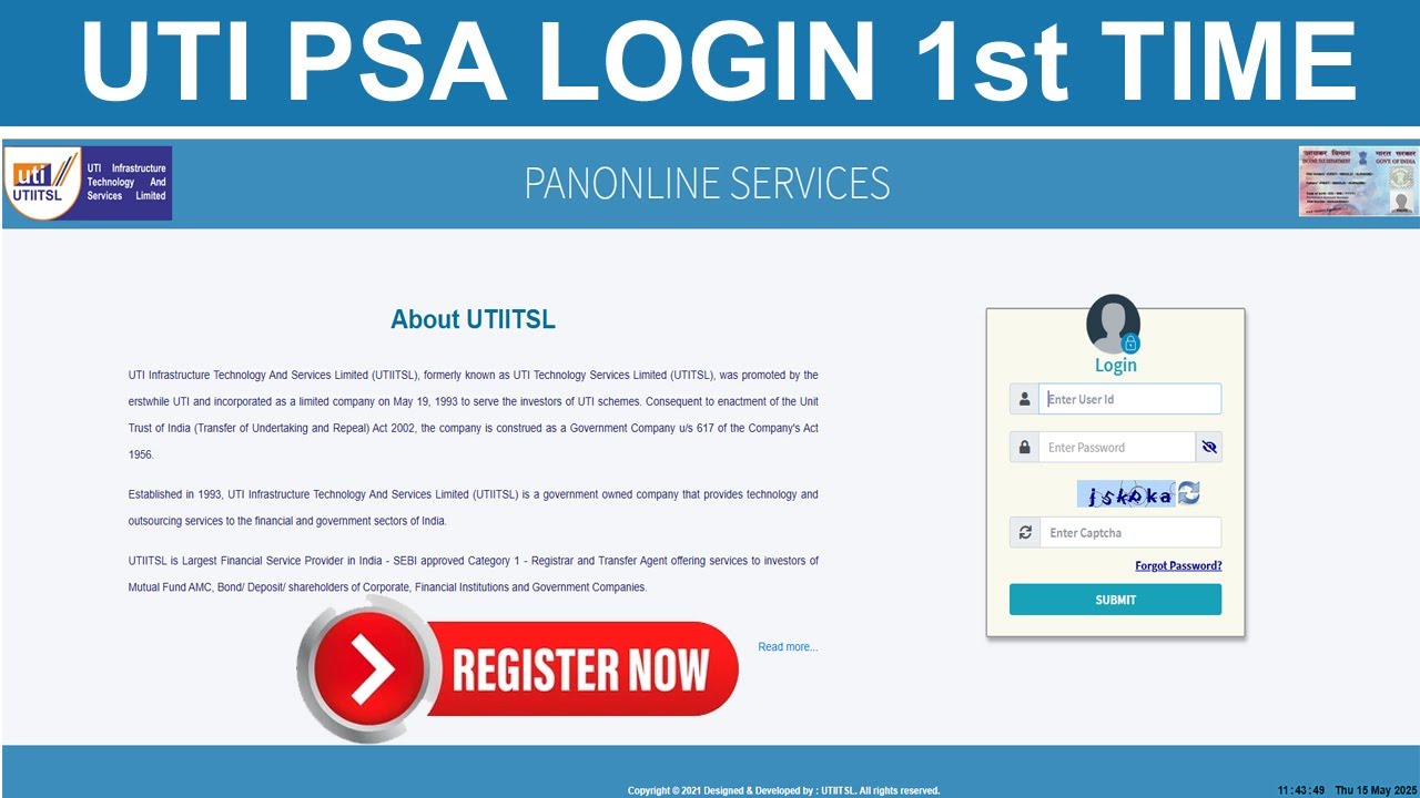 First time UTI Login Full Process - YouTube
