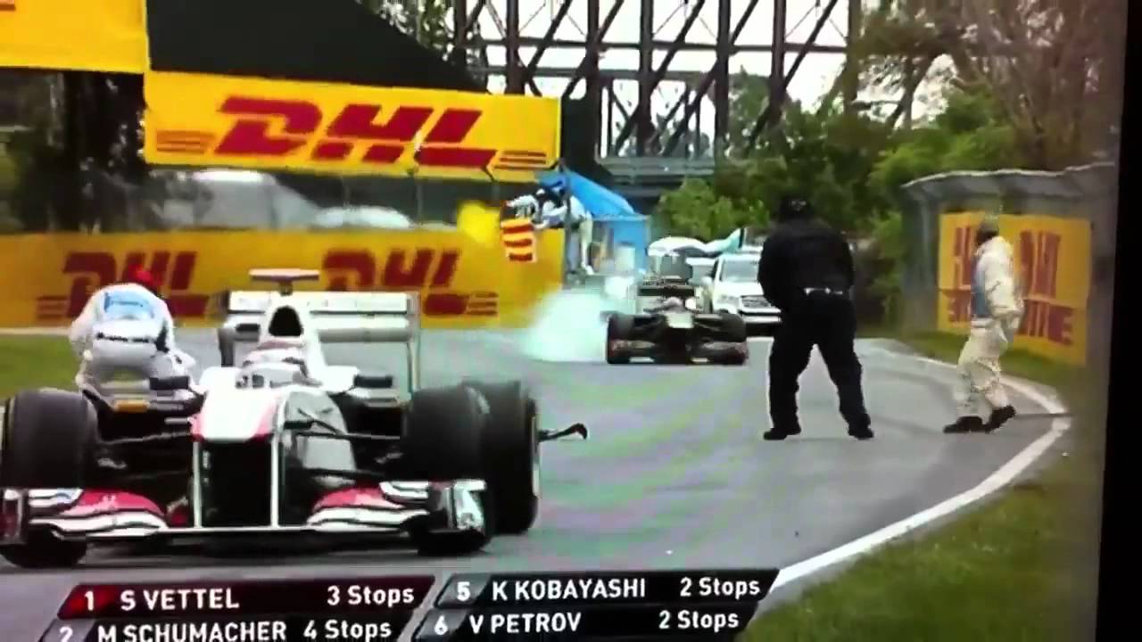 F1 Marshall Falls Over Canadian Grand Prix 2011 - YouTube