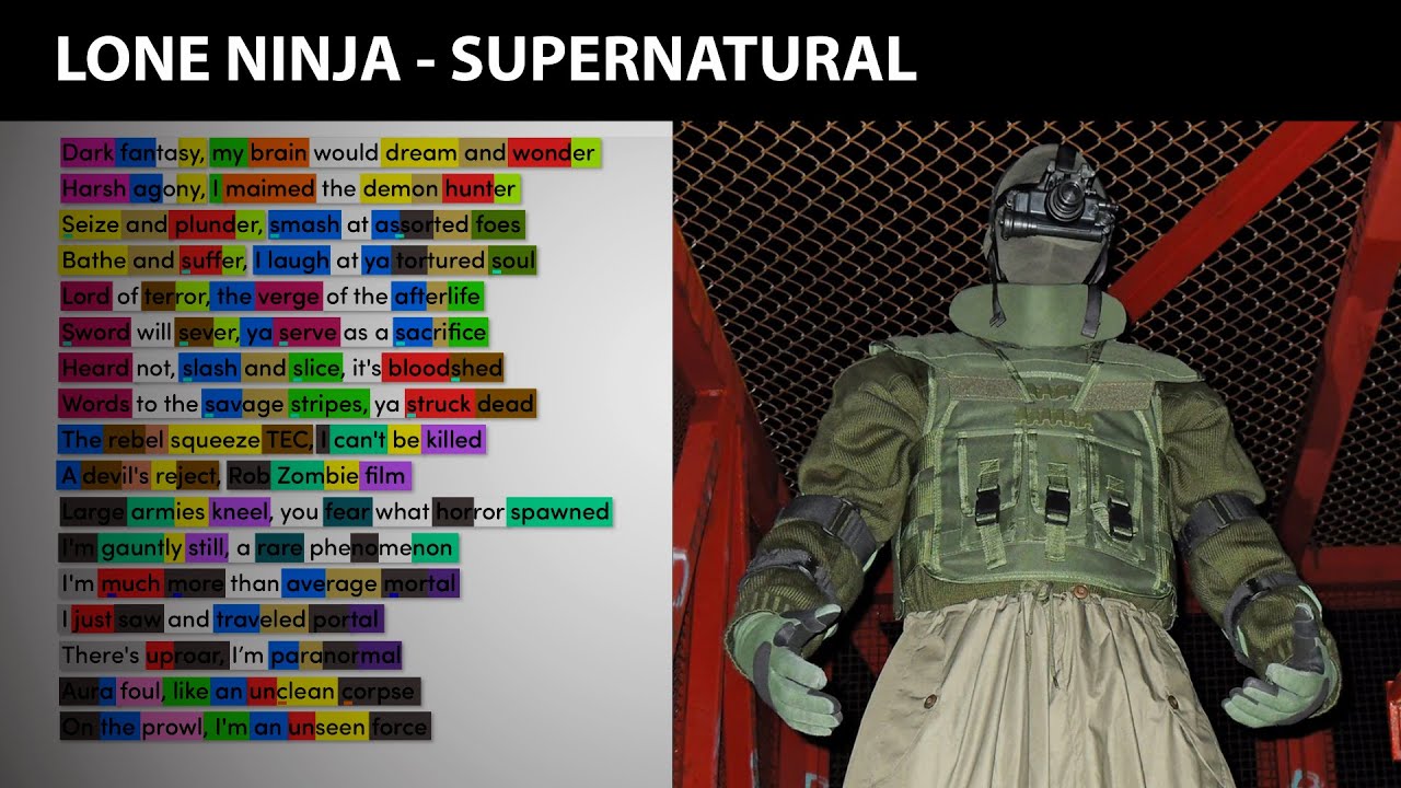 Lone Ninja - Supernatural [Rhyme Scheme] Highlighted - YouTube
