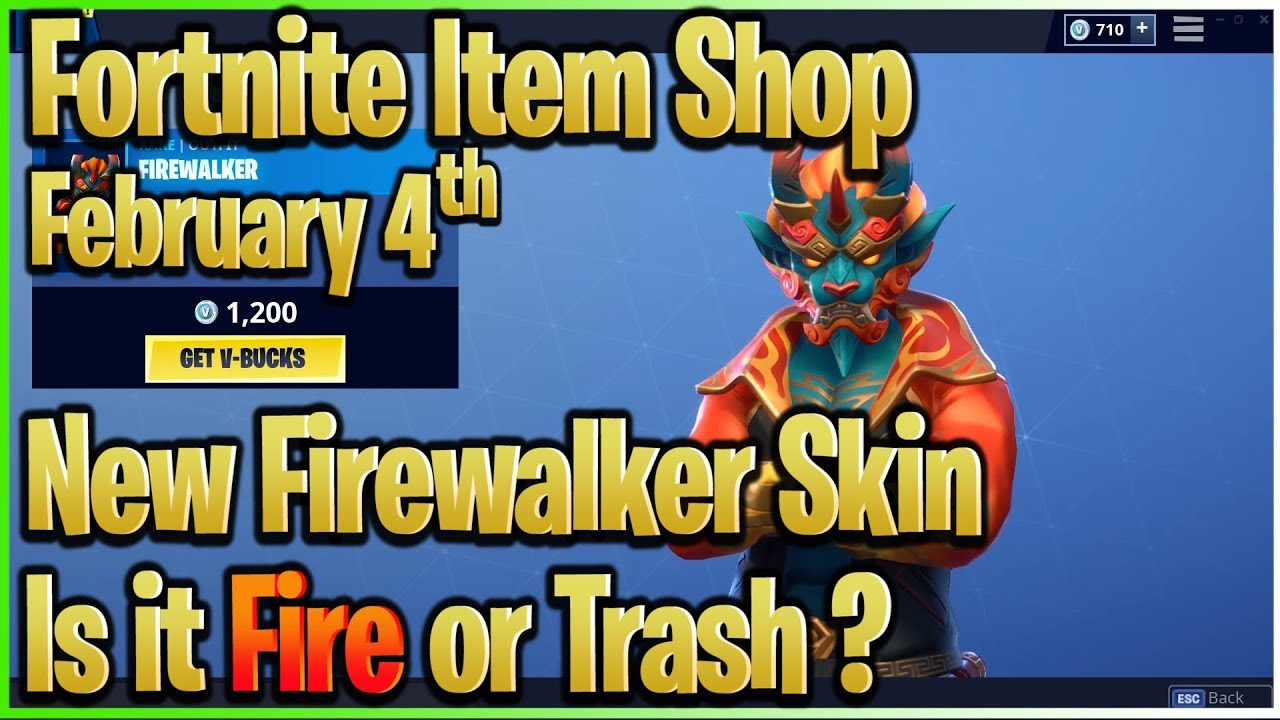 Fortnite Item Shop Today (February 4 2019): *NEW* Firewalker skin ...