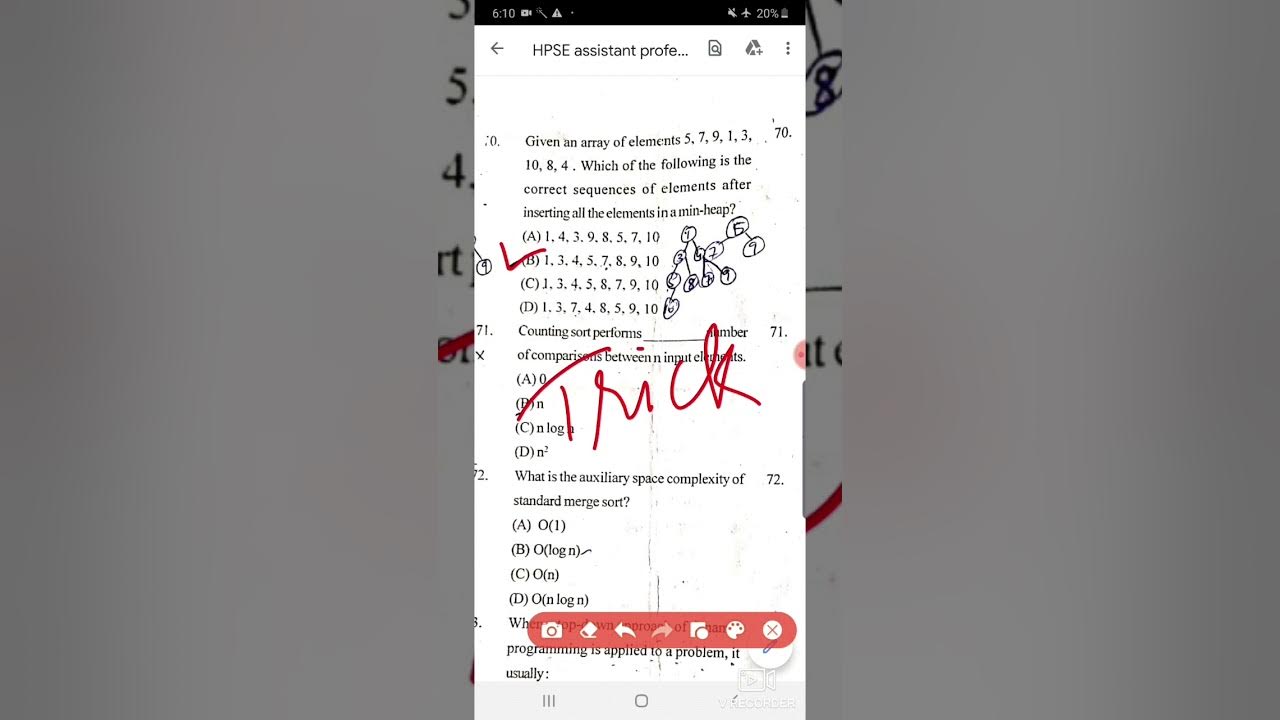 HPSC ASSISTANT PROFESSOR COMPUTER SCIENCE 2020(QUESTION PAPER) - YouTube