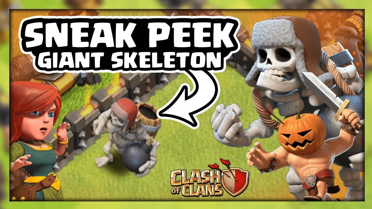 Clash of Clans Update! New Giant Skeleton and Pumpkin Barbarian Sneak ...