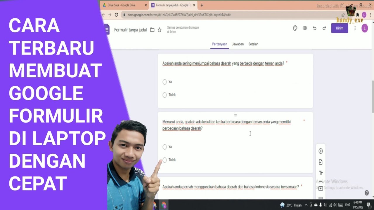 Cara membuat gform di laptop - YouTube