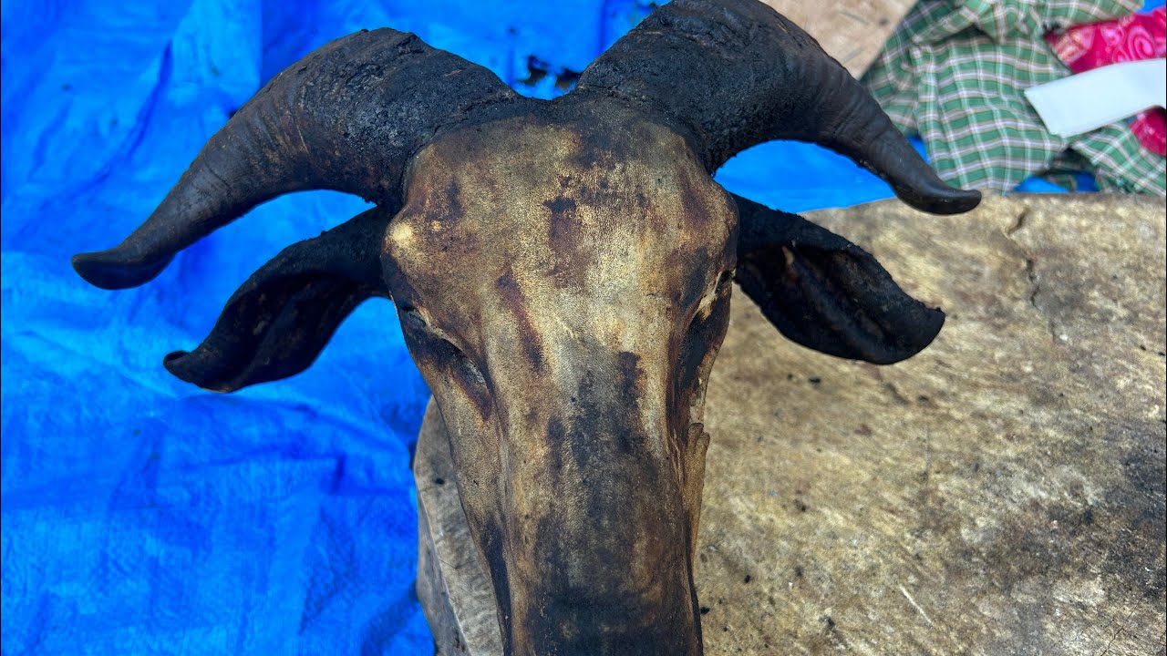 Mutton head cutting fast skills - YouTube