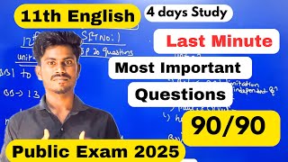 11th English 2 Days 90 90 Marks Important 11th English Public Important ...