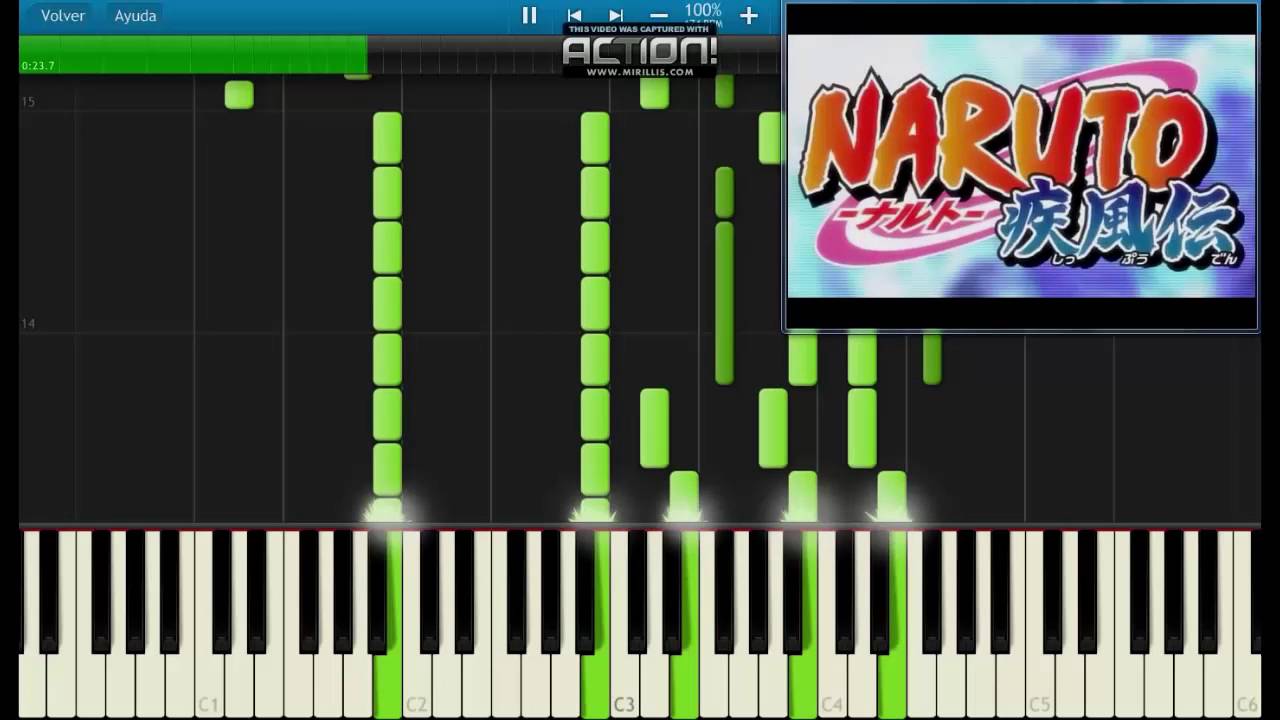 Naruto Shippuden-Opening 6:"Sign" Synthesia Piano-HD-Letra Y Midi ...