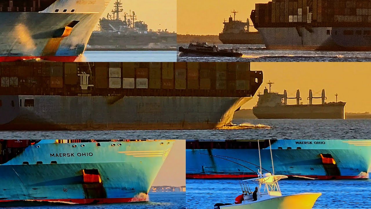 MAGIC HOUR🌅#containership #ford #cvn77 #ship #tanker #aircraftcarrier # ...