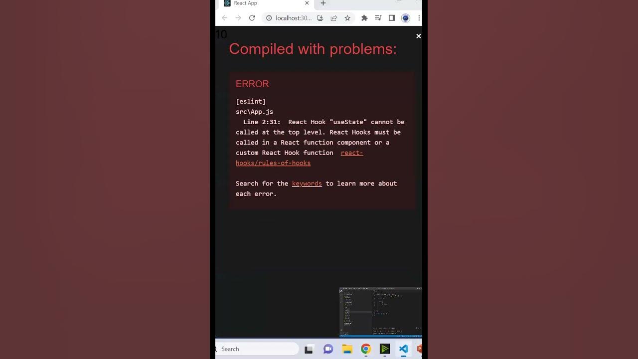 Hooks In React Hooks Error In React React Js In Telugu Reactjs Hooks Youtube