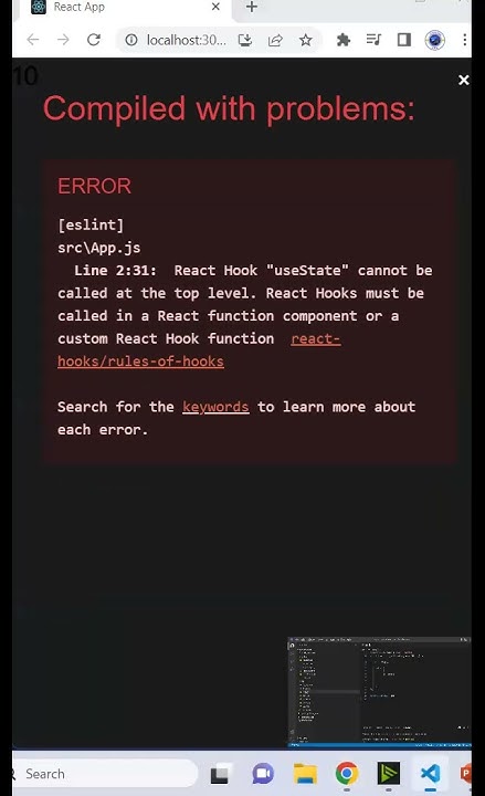 Hooks In React Hooks Error In React React Js In Telugu Reactjs Hooks Youtube
