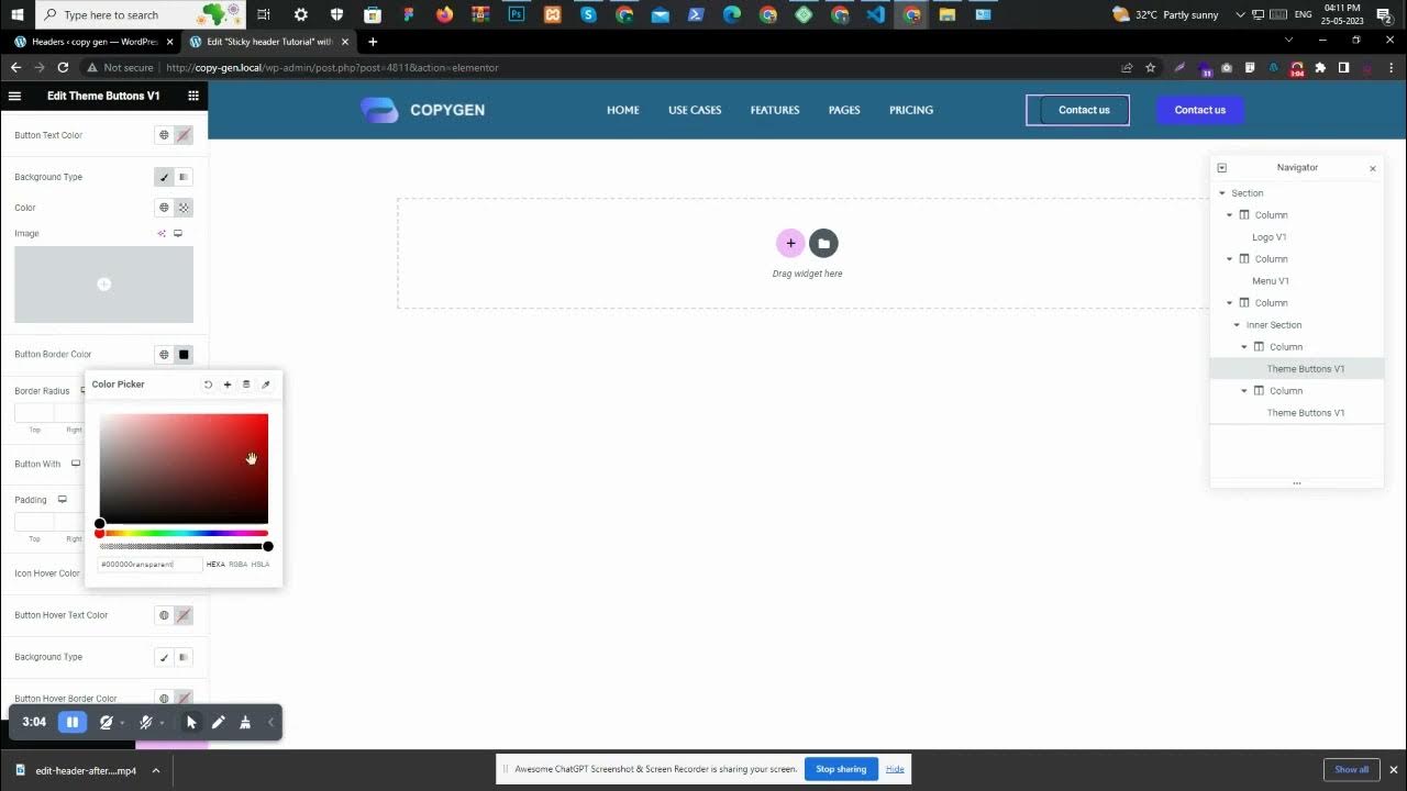 How to create sticky header and display for entire ? - YouTube