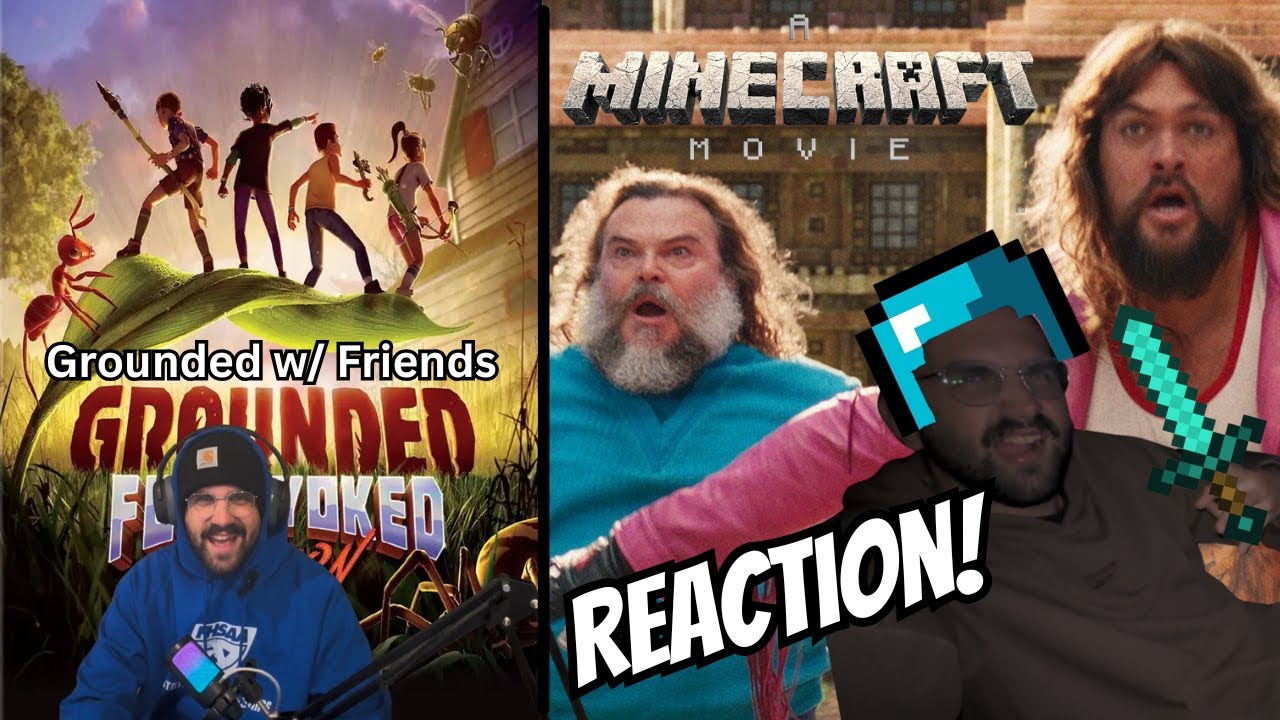 Grounded w/ Friends + ("A Minecraft Movie" Reaction) - YouTube