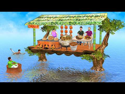Tree Dhaba Middle of River Chicken Biryani Street Food Hindi Kahaniya Moral Stories Fun Comedy Video