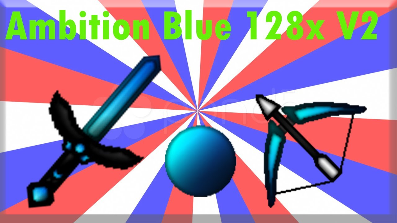 Minecraft PVP Texture Pack Ambition Blue 128x By Ikass V2 1.7.2/1.7.10 ...