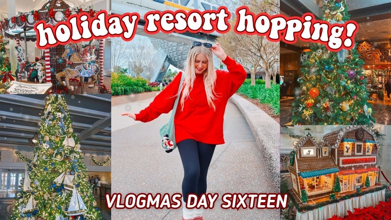 Holiday Resort Hopping!🎄*christmas trees, gingerbread, & pin trading ...